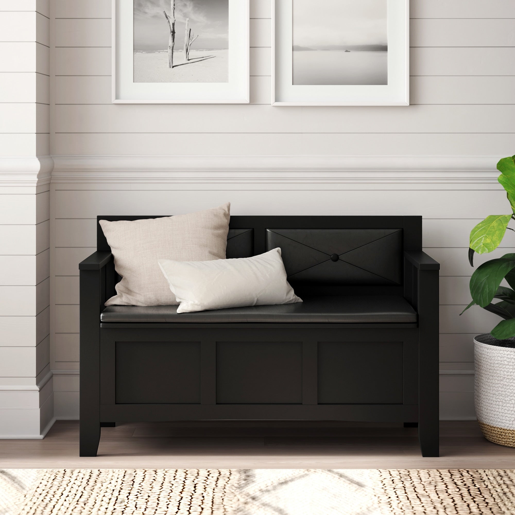 Dahlia Wood Flip Top Storage Entryway Bench – Weave Origin